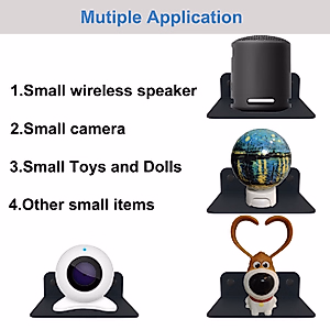 WISDING Small Floating Shelves, 4.25'' Wall Metal Speaker Mount Shelves for Bluetooth Speaker, Webcam, Cell Phones, Mesh Router, Toy Display Shelf Speakers Shelf, 2 Pack, Black, JSZWJ001