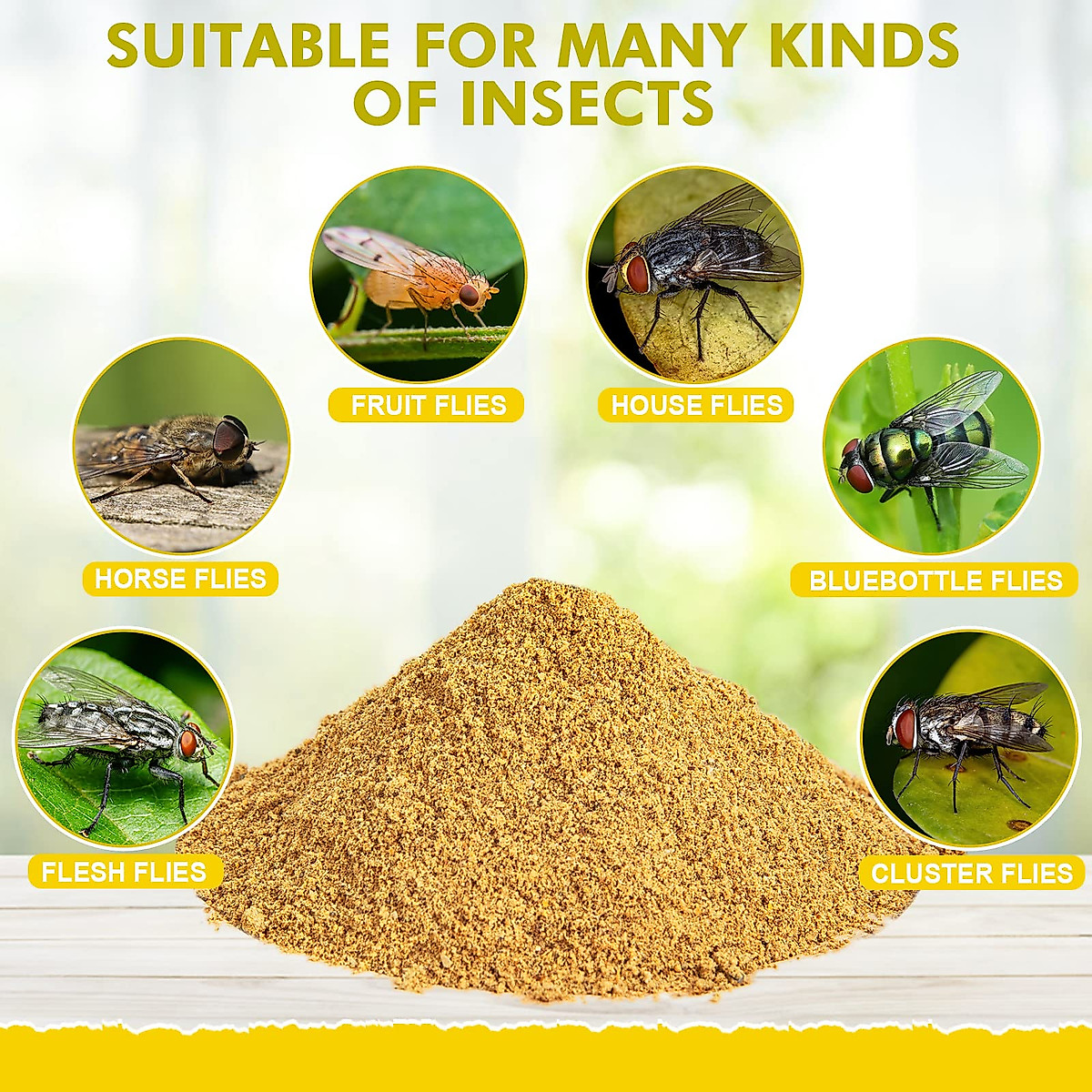 10 Pack Fly Trap Bait Refills, Reusable Fly Bait, 10 * 30g Natural Fly Bait Refill Packets Killer for Reusable Fly Traps Outdoor, Fly Attractant for Ranch Fly Traps Outdoor