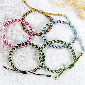 JENDEAR SHINE Rope Bracelet for Women, Hand Braided Rope Gradient Color Adjustable, Casual Party Couple Friendship Birthday Gift