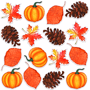 16 Pcs Fall Maple Leaves Magnets Thanksgiving Reflective Car Magnets and Decals Thanksgiving Stickers Pumpkin Pine Cones Refrigerator Magnets Decorative Magnetic Decals for Refrigerator Car Truck