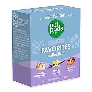 nutpods Favorites Collection - Unsweetened Non Dairy Creamer - Toasted Marshmallow, French Vanilla and Cinnamon Swirl - Keto Creamer, Whole30, Gluten Free, Non-GMO, Vegan, Sugar Free, Kosher