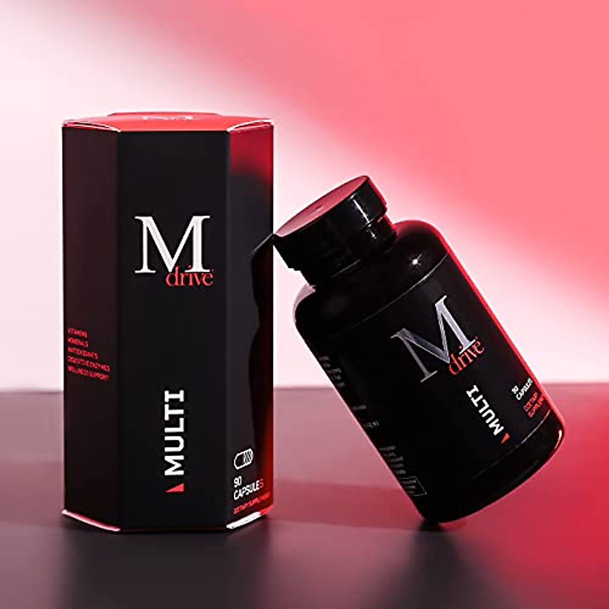 Mdrive Multi for Men, Daily Multivitamin - Immune Health Support from Zinc, Selenium, Manganese & Vitamin D, Enzymes for Digestive Support, CoQ10 and Plant Extracts for Energy and Vitamin K2, 90ct