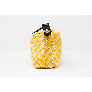 DOMINIE Liner for Clear Handbag Small Clutch Removable/Interchangeable Liner - Yellow Canvas Liner, Black Tabs (Black Clutch Sold Separately)