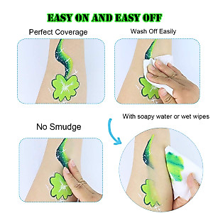 Bowitzki Professional Face Painting Kit For Kids Adults 12 x 10gm Face Paint Set Stencil One Stroke Split Cake Palette Non Toxic Rainbow Cakes Flora Unicorn Body Makeup Halloween Christmas Easter