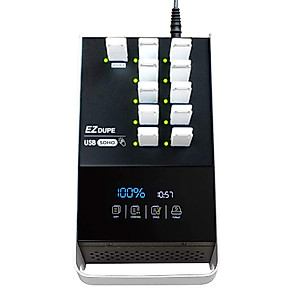 Acumen Disc EZ Dupe 1 to 10 USB Duplicator with Touch Screen - Multiple Flash Drive Mass Storage Memory Card Copier (SOHO Series) DM-FU0-11V10TP