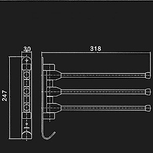 OMOONS Wall-Mounted Stainless Steel Bathroom Kitchen Towel Rack Holder with 3 Swivel Bars