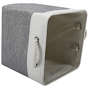 Patioer Large Fabric Storage Cubes 13X13 Foldable Cube Storage Bins Organizer Set of 3 Shelf Baskets with Sturdy Cotton Carry Handles for Baby Nursery Closet Shelves Organization