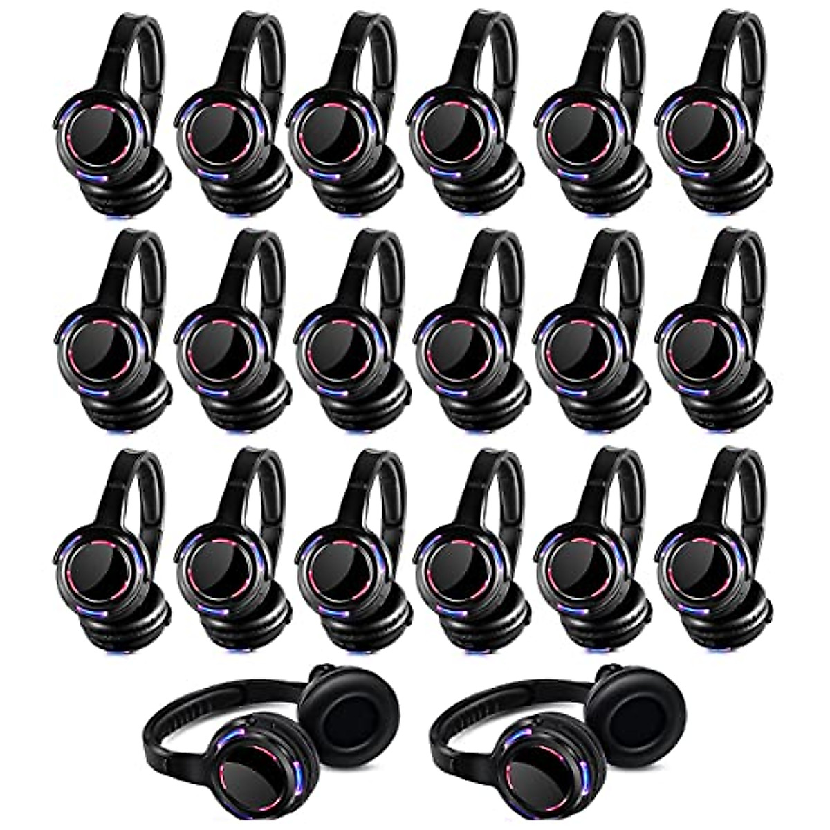 General Factory Sell Silent Disco led Headphone Complete System (20 led Headphone + 3 Transmitter)