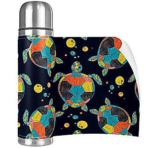 Colorful Aesthetic Sea Turtles Vacuum Insulated Water Bottle Stainless Steel Thermos Flask Travel Mug Coffee Cup Double Walled 17 OZ