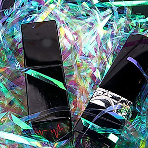 Zwish 1LB Sparkly Iridescent Film PP Hamper Shreds & Strands Shredded Crinkle Confetti for DIY Gift Wrapping & Basket Filling