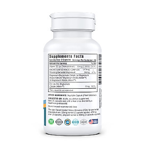(120 Capsules), Glycinate, Bisglycinate, Malate, Zinc, Vitamin D3 for Brain, Sleep, Cramps, Headaches, Energy, Bones, Immune, Providing 280mg Elemental Magnesium, from KAPPA NUTRITION