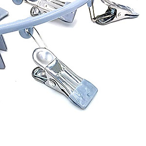 Stainless Steel Clothe Drying Rack Laundry Drip Hanger 24 Clip Metal Clothespins Round Underwear Lingerie Sock Hat Boot Large Heavy Duty Portable Indoor Outdoor Baby Wet and Dry Dryer (24 Round)