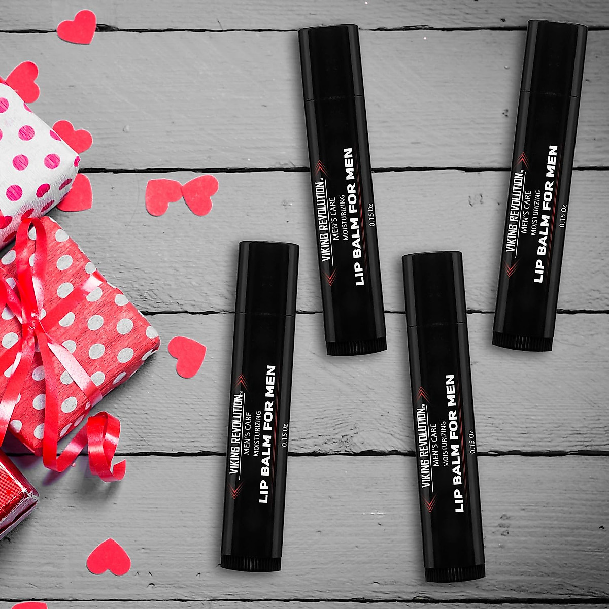 Viking Revolution All Natural Lip Balm - Moisturizer for Dry, Cracked, Chapped Lips (4 Pack)