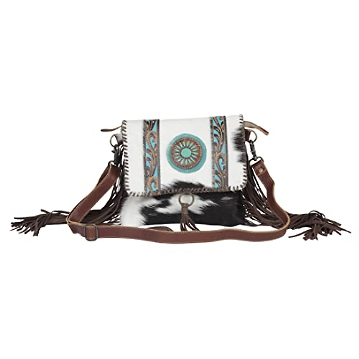 Myra Bag Women's Dreamcatcher Hand Tooled Black One Size