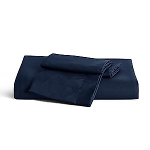 Bedsure Navy Duvet Cover Queen Size - Polyester & Rayon Derived from Bamboo Cooling Duvet Cover Set (90" x 90"), 3 Pieces with 2 Pillow Shams, Comforter Not Included