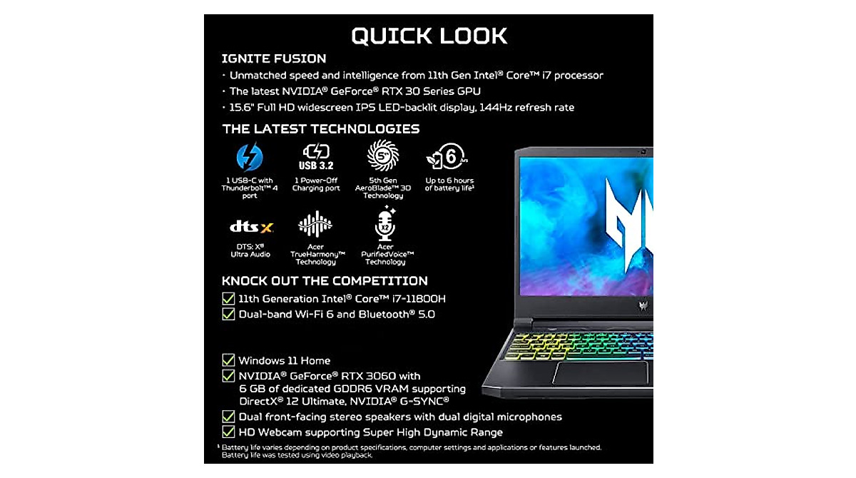 Acer Predator Helios 300 | Gaming Laptop with RTX 3060