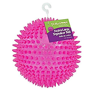 Gnawsome™ 4.5” Spiky Squeaker Ball Dog Toy - Extra Large, Cleans Teeth and Promotes Good Dental and Gum Health for Your Pet, Colors will vary, 4.5&quot