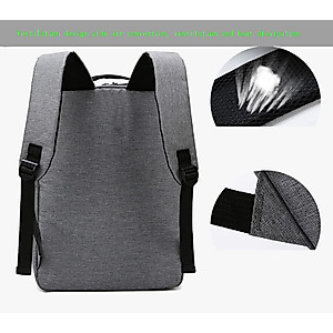 Business Travel Laptop Backpack with USB Charging Port for Men Ladies Boys Girls, Large Capacity Anti-Theft Waterproof College School Bags Computer Backpacks for 15.6 Inch Laptop Notebook (Gray)