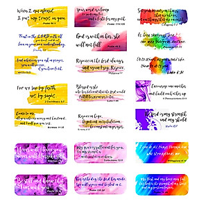 Bible Verse Stickers (Set of 42 Stickers with 21 Christian Scripture)