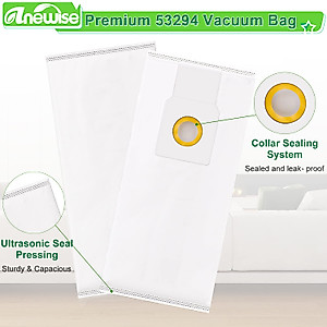 Anewise 53294 Type O Elite Vacuum Bags for Kenmore 5068 50105 Progressive 20-50690 53294 BU1017 31140 31150, 8 Packs Style O HEPA Cloth Upright Vacuum Bag