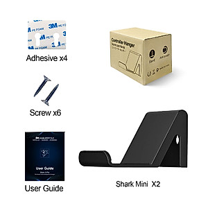 6amLifestyle 2 Pack Controller Holder Stand Built in Anti-Slip Pads for PS5 PS4 Switch Pro Gamepad Controller Wall Mount Adhesive/Screws, Universal Controller Accessories Shark 12 Mini