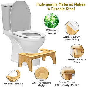 DORPU Squatting Toilet Stool, Anti Slip Toilet Potty Step Stool Sturdy Bathroom Stool for Adults 350 lbs Load Capacity (7 inches)