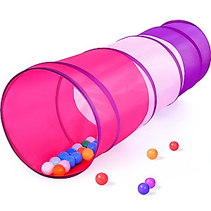 Kids Play Tunnel Tent for Toddler, 6-ft Pop Up Crawl Tunnel Toy for Baby Infant Children or Dog Cat, Collapsible Gift for Boy and Girl Play Tunnel Indoor and Outdoor Game (Colorful Play Tunnel)