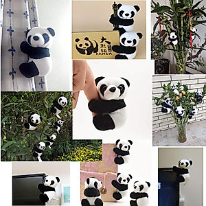 9 Pcs Finger Panda Plush 4 inch Panda Clips Curtain Holder Stand Note Memo Clips Photo Holder Cute Panda Toy Doll Finger Kids Toy,Home Decoration Plant Pots Bonsai Craft Decor,Chinese Style Souvenir