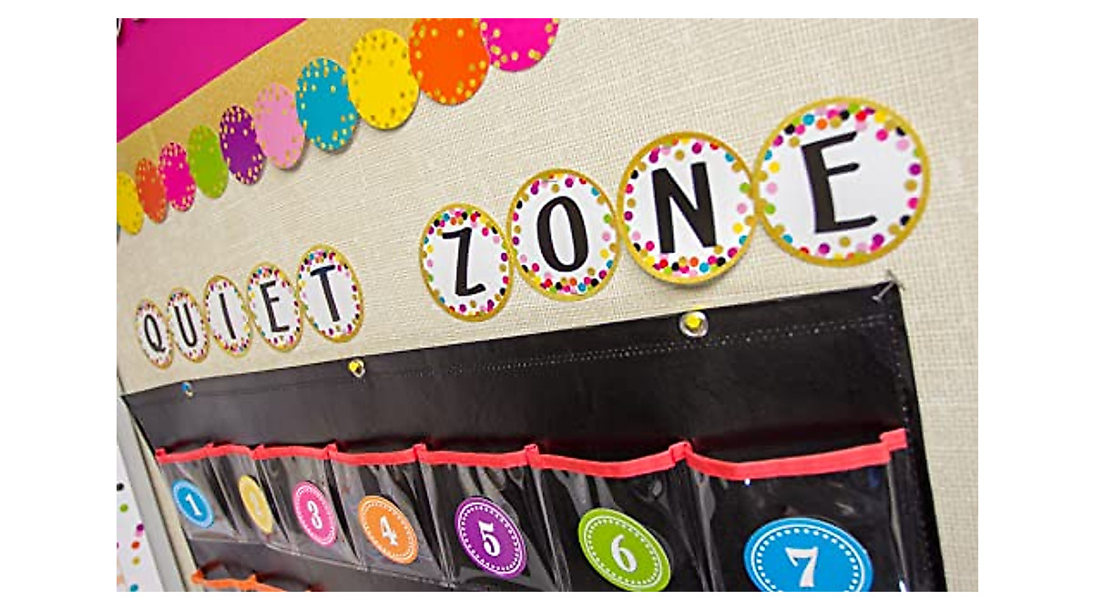 Colorful Confetti Circle Letters for Classroom Decor