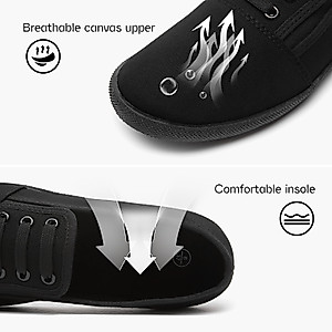 Women's Canvas Slip on Sneakers Casual Slip on Walking Shoes Womens Tennis Shoes Flat Dress Shoes Non Slip Work Shoes(Black Mno.us8)