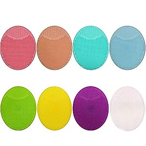 GNAWRISHING 8pcs Soft Silicone Face Cleanser, Handheld Mat, Silicone Face Brush, 8 colors
