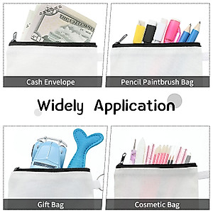 Frienda 30 Pieces Sublimation Coin Purse Canvas Makeup Bag Blank Cosmetic DIY Craft Pouch with Zipper Pencil Pouch Travel Toiletry Organizer Bag(Black)
