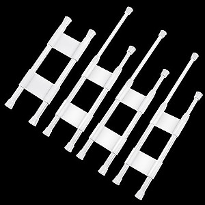 Worldity 4 Set Double Rv Refrigerator Bars, Adjustable Spring Tension Fridge Rod Extendable to 9.8-16.7inch, Non-Slip Rv Refrigerator Accessories, Small Tension Rod for Holding Food Drinks in Place