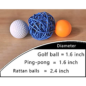 Ougual 10pcs Wicker Rattan Balls Table Wedding Party Christmas Decoration (Diameter 2.4 Inch, Blue)
