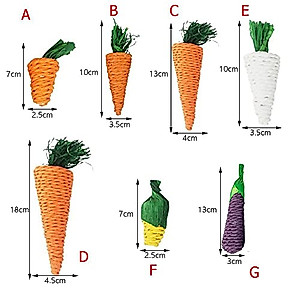 Hamster Chew Toys Rabbit Bite Grind Teeth Toys Corn Carrot Woven Balls Small Animal Chew Toys for Rabbit, Bunny, Guinea Pig(G)