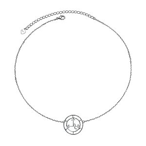 Ladytree Sigil of Lilith Choker S925 Sterling Silver Sigil of Lilith Choker Necklace Gifts for Women Rolo Chain 13+3 inches