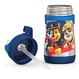 THERMOS Vacuum Insulated Stainless Steel 10oz Straw Bottle, PAW PATROL BOY