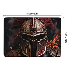Carpet for Living Room,Spartan Helmet Printed Soft Area Rug,Anti-Skid Rectangular Cozy Soft Throw Rug,Dorm Living Room Home Decor Floor Carpet