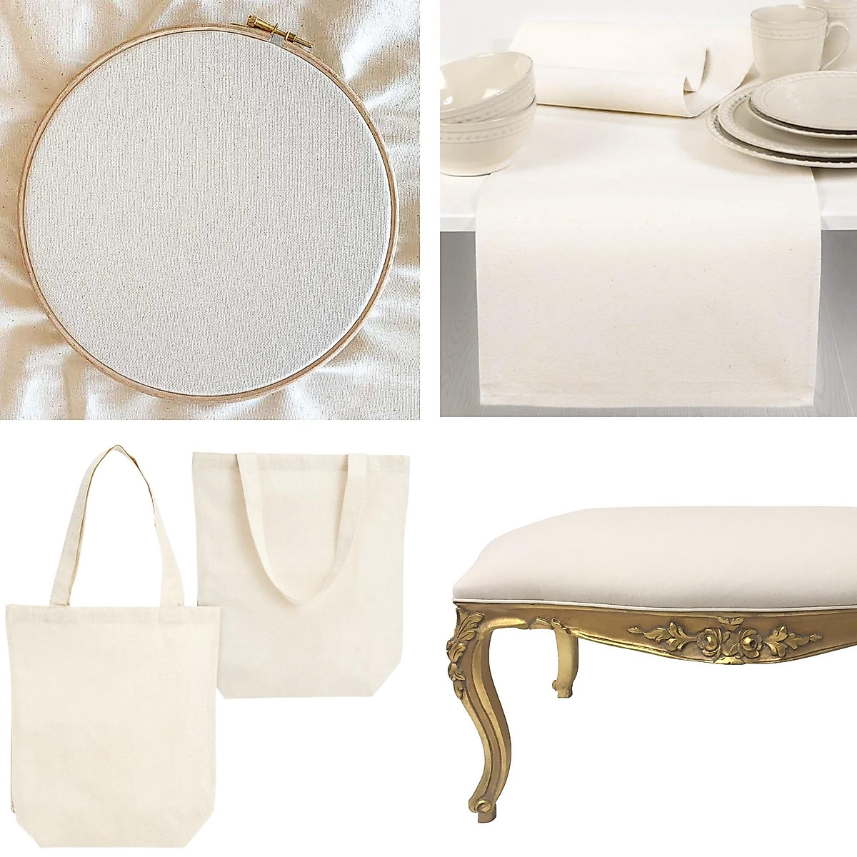 Barcelonetta | Canvas Fabric | Cotton Duck | Heavy | Natural 10oz | 62'' Wide | Arts & Crafts, Backings, Covers, Placemats (1 Yard)