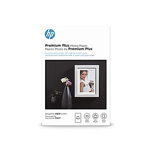 HP Premium Plus Photo Paper | Glossy | 4x6 | 25 Sheets (4WN03A)