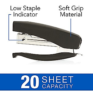 Swingline Stapler, Soft Grip Handheld Stapler, Heavy Duty, Small Portable Size, Mini Stapler for Home Office Desktop and Home School Supplies, 20 Sheet Capacity, Black (09901)