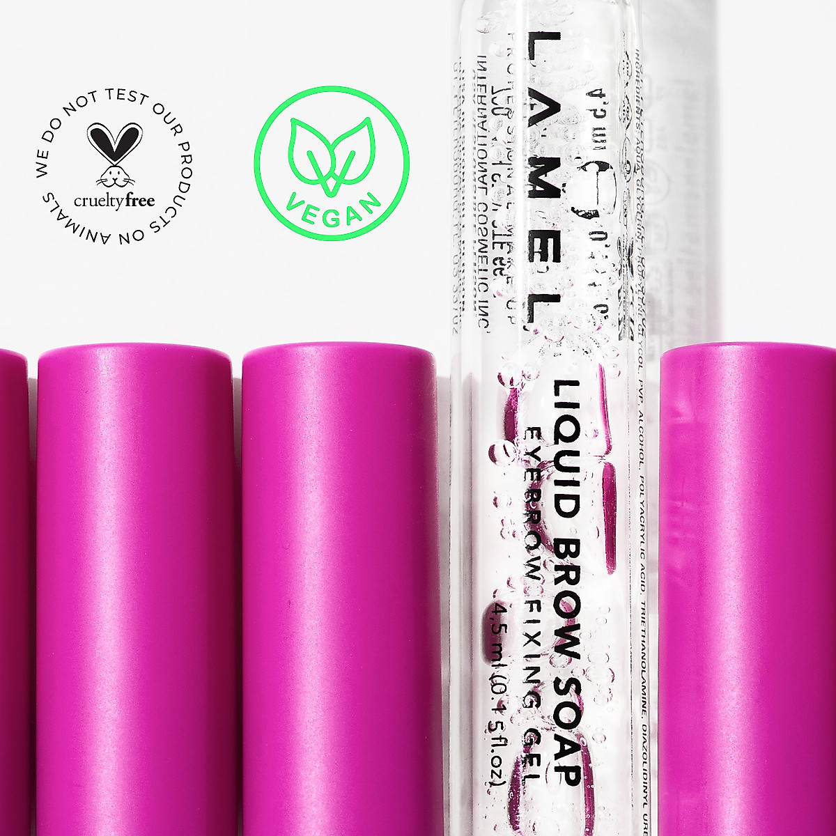 LAMEL Liquid Brow Soap - Transparent Eyebrow Setting Gel - Waterproof & Sweat-Proof Brow Mascara - Styling for Feathered & Fluffy Brows Makeup - 401-4,5ml / 0.15oz