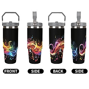 SYJTGDE Large Capacity Car Cup Rainbow Musical Note Melody Fashionable Upgrade Car Cup Advanced And Beautiful Travel Cup