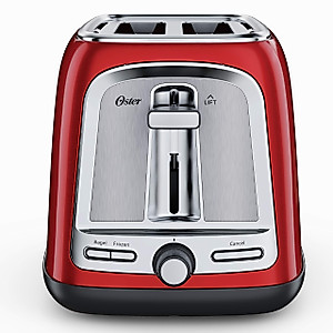 Oster 2-Slice Toaster with Advanced Toast Technology, Candy Apple Red