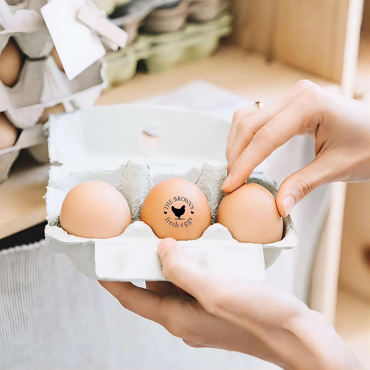 STAMTECH Egg Stamps for Fresh Eggs - Make Your Mark on Farm Fresh Eggs with Custom Egg Stamp Customizable and Easy to Use for Homegrown Eggs and Kitchen Creations