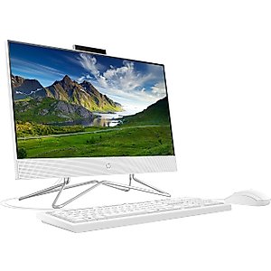HP 2022 Newest All-in-One Desktop, 21.5" FHD Display, Intel Celeron J4025 Processor, 8GB RAM, 256GB PCIe SSD, Webcam, HDMI, RJ-45, Wired Keyboard&Mouse, WiFi, Windows 11 Home, White