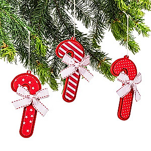 Mini Christmas Tree Decoration Kits, Red Felt Christmas Tree Ornament Kits, Christmas Tree Decoration Includes Hanging Stockings Cane Glove for Christmas Tree Decorations Wynott