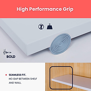 Expandable Closet Tension Shelf Storage Rack - No Drill Cabinet Shelf | Tension Rod Shelf for Closet No-Slip | 17-27.5" - Shelf Divider Horizontal - Adjustable Tension Shelf for Cabinet (NO Damage)