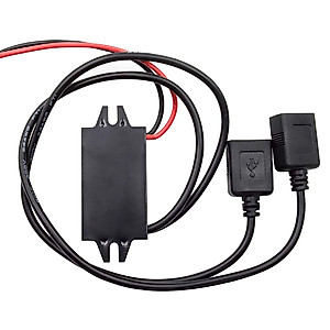 SSLHONG Waterproof DC Converter 12V 24V to 5V 3A/15W Dual USB Power Adapter 12V to 5V Step Down Voltage Regulator Charge for Samsung Galaxy, iPad iPhone 6S 7 7S/8 Plus etc