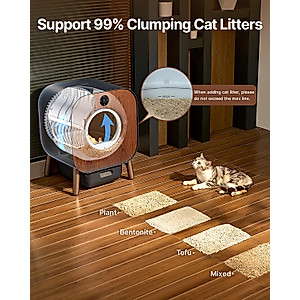 PAWBBY Self Cleaning Litter Box, Automatic Cat Litter Box Self Cleaning for Multi Cats, TUV Certified/Anti-Pinch/Safety Protection/Odor Removal/APP Control Extra Large Litter Box with Mat & Liner